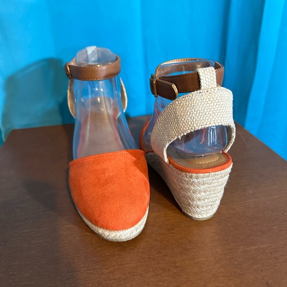 Style & Co. | Shoes | Beautiful Orange Espadrille With Round Toe Ankle ...